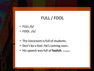 English pronunciation class 3 | PPTX