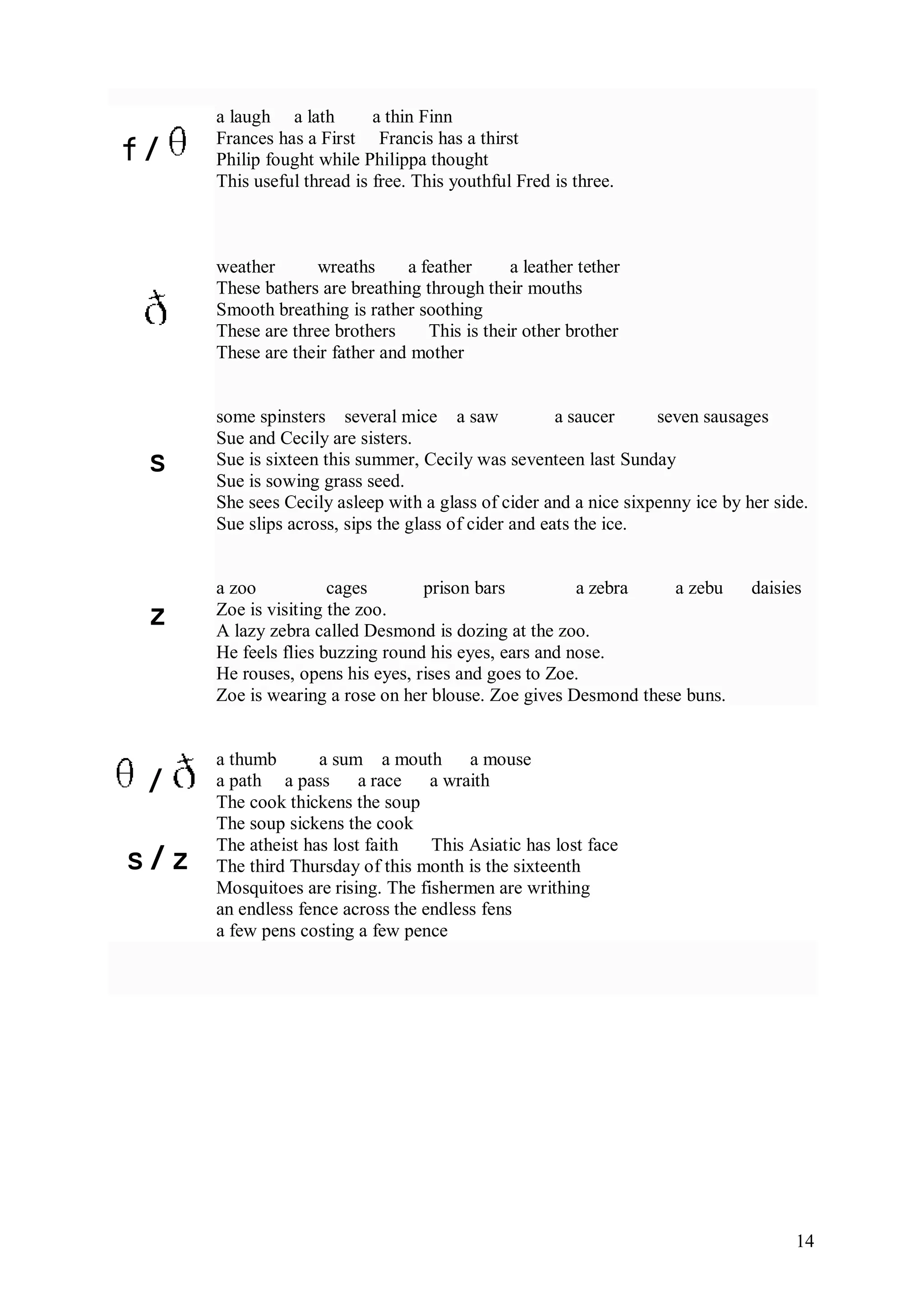 English pronunciation exercises | PDF