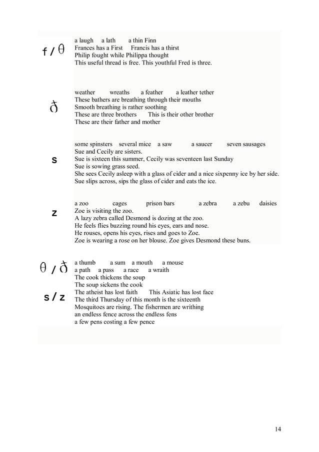 English pronunciation exercises | PDF