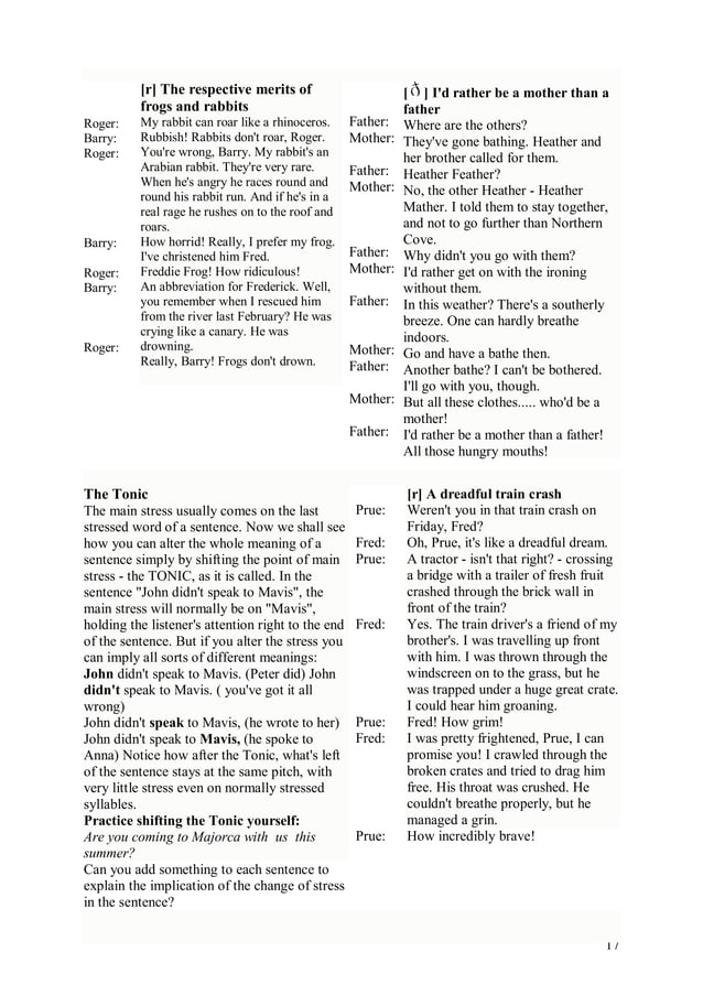 English pronunciation exercises | PDF