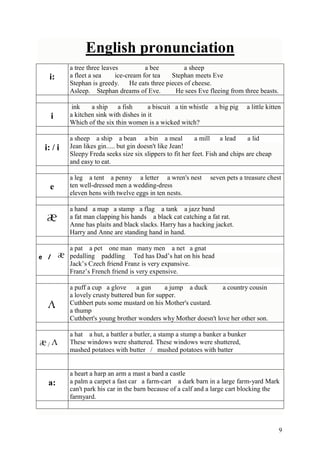 English pronunciation exercises | PDF