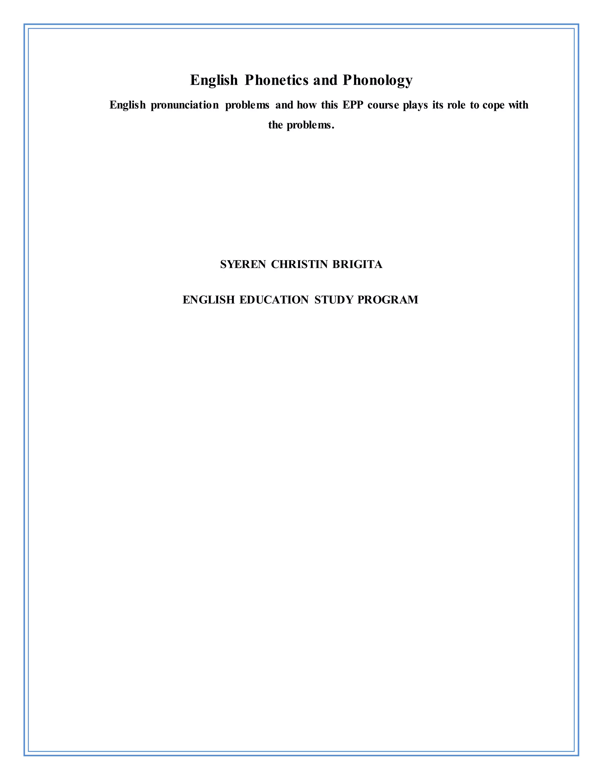 English pronunciation problems | DOCX