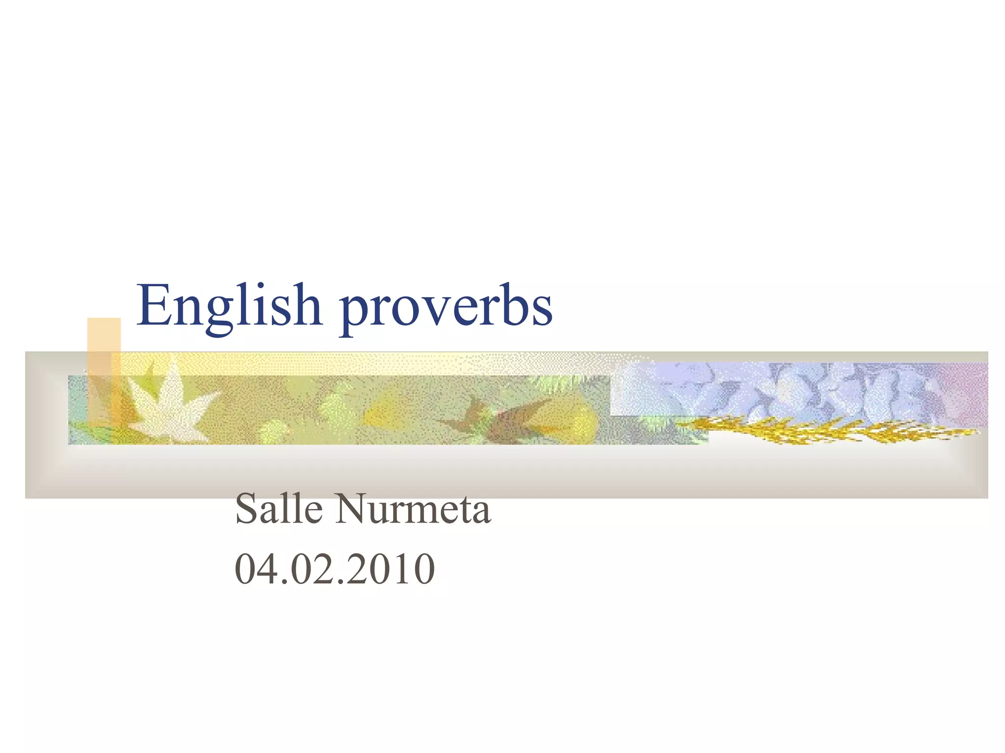 English Proverbs | PPT