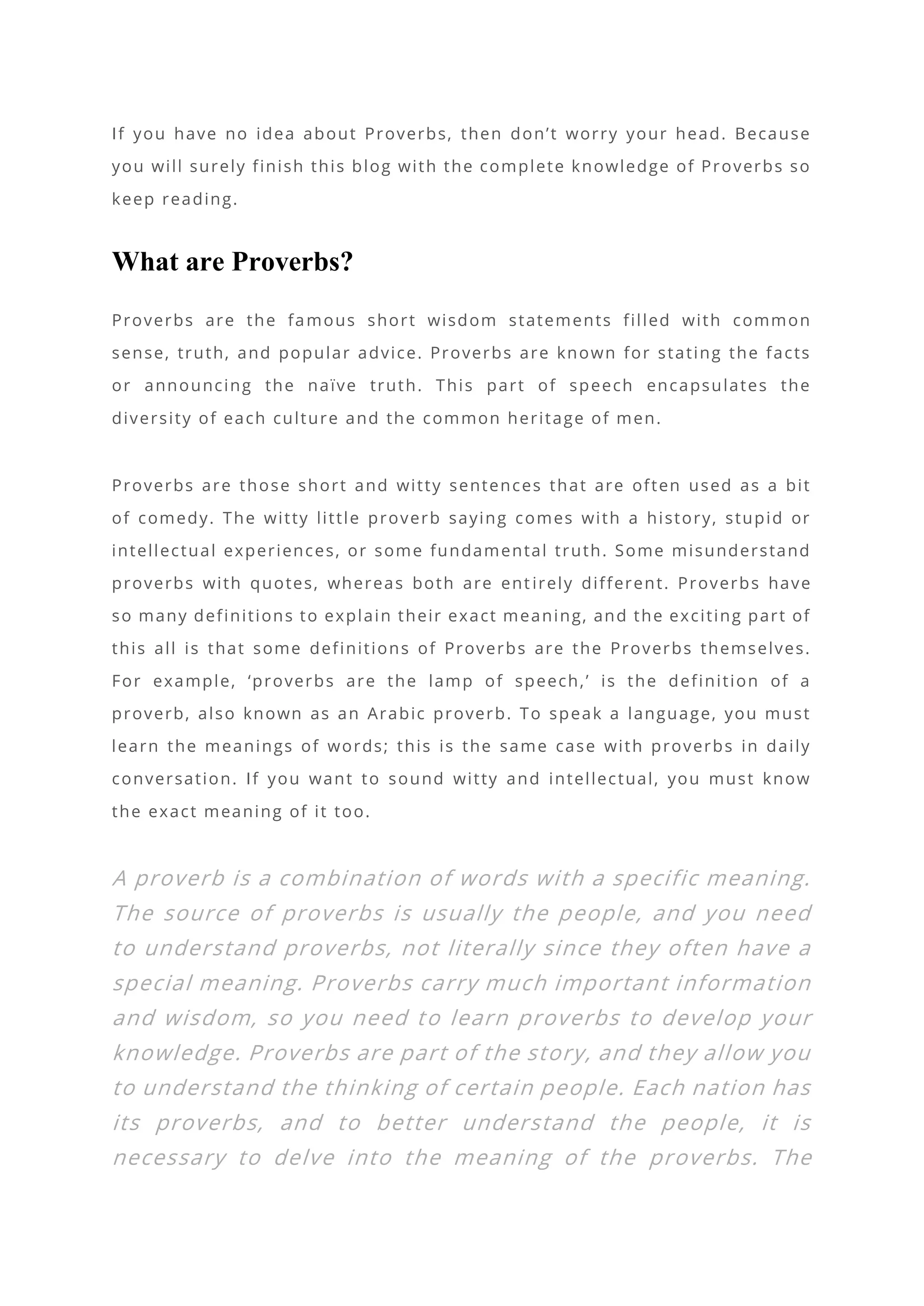 English proverbs and their meanings | PDF