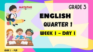 ENGLISH_Q1_W1 PowerPoint grade 3 quarter 1 week 1 | PPTX