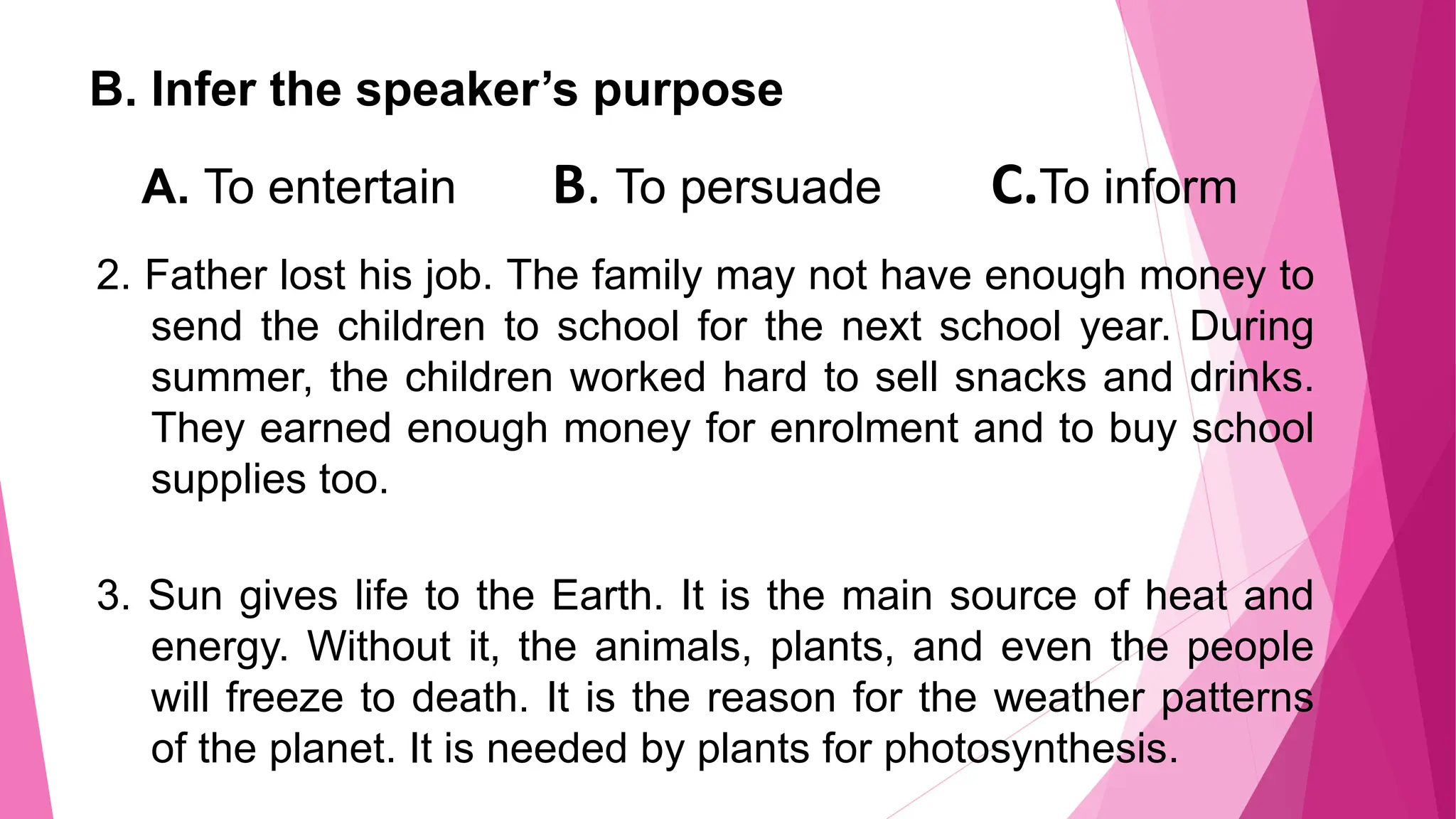 English 4 q3 week 7 day 3.pptx - Infer the speaker's tone, mood and purpose | PPTX