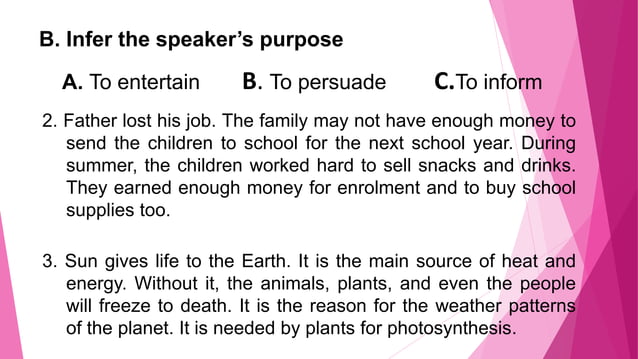 English 4 q3 week 7 day 3.pptx - Infer the speaker's tone, mood and ...