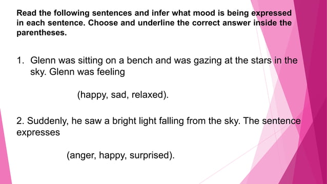 English 4 q3 week 7 day 3.pptx - Infer the speaker's tone, mood and ...