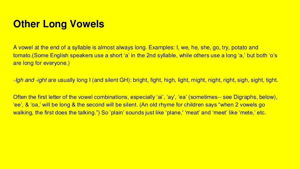English Reading Rules English Reading Rules