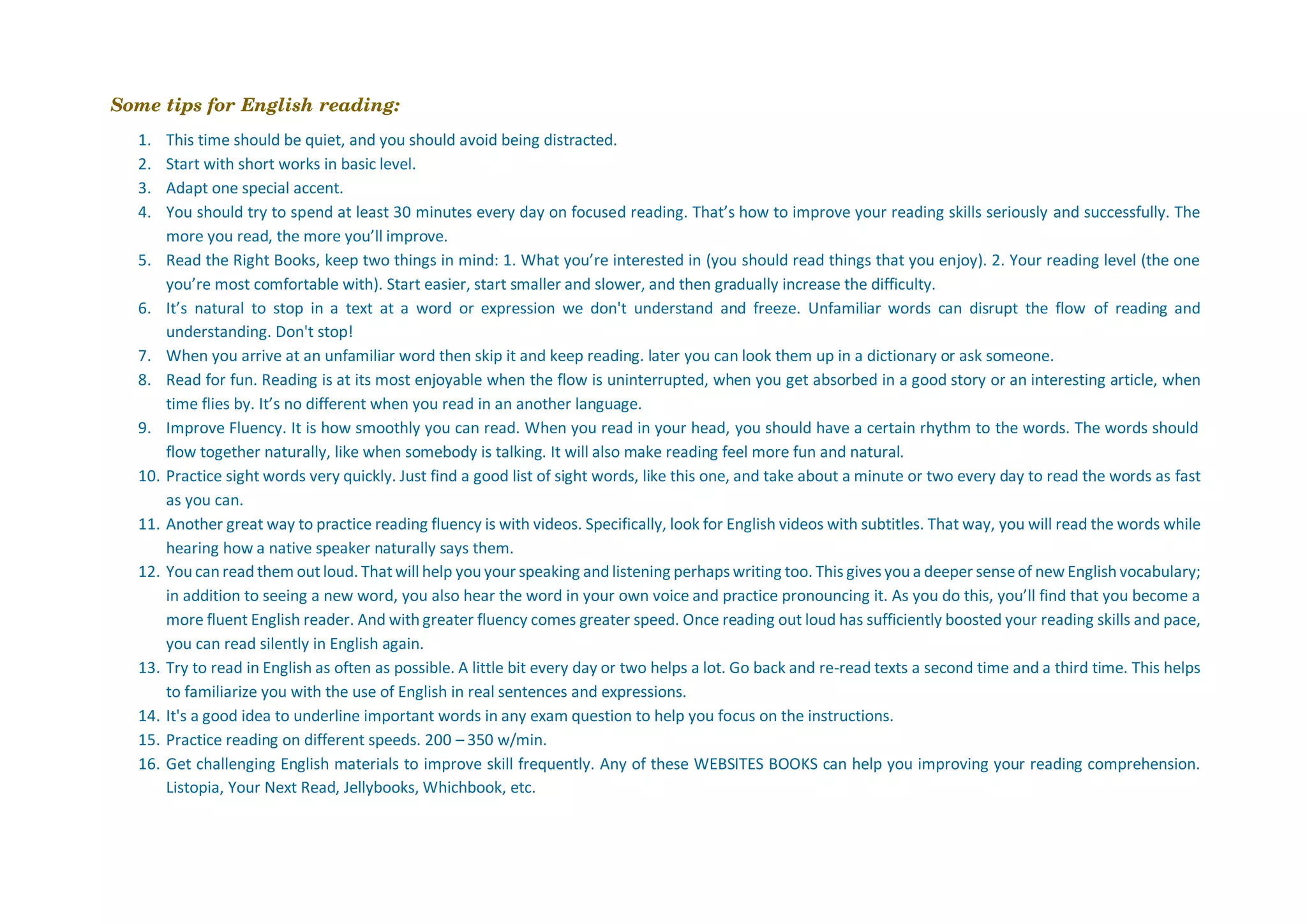 English reading tips | PPT