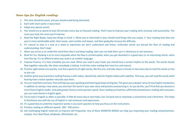 English reading tips | PPT