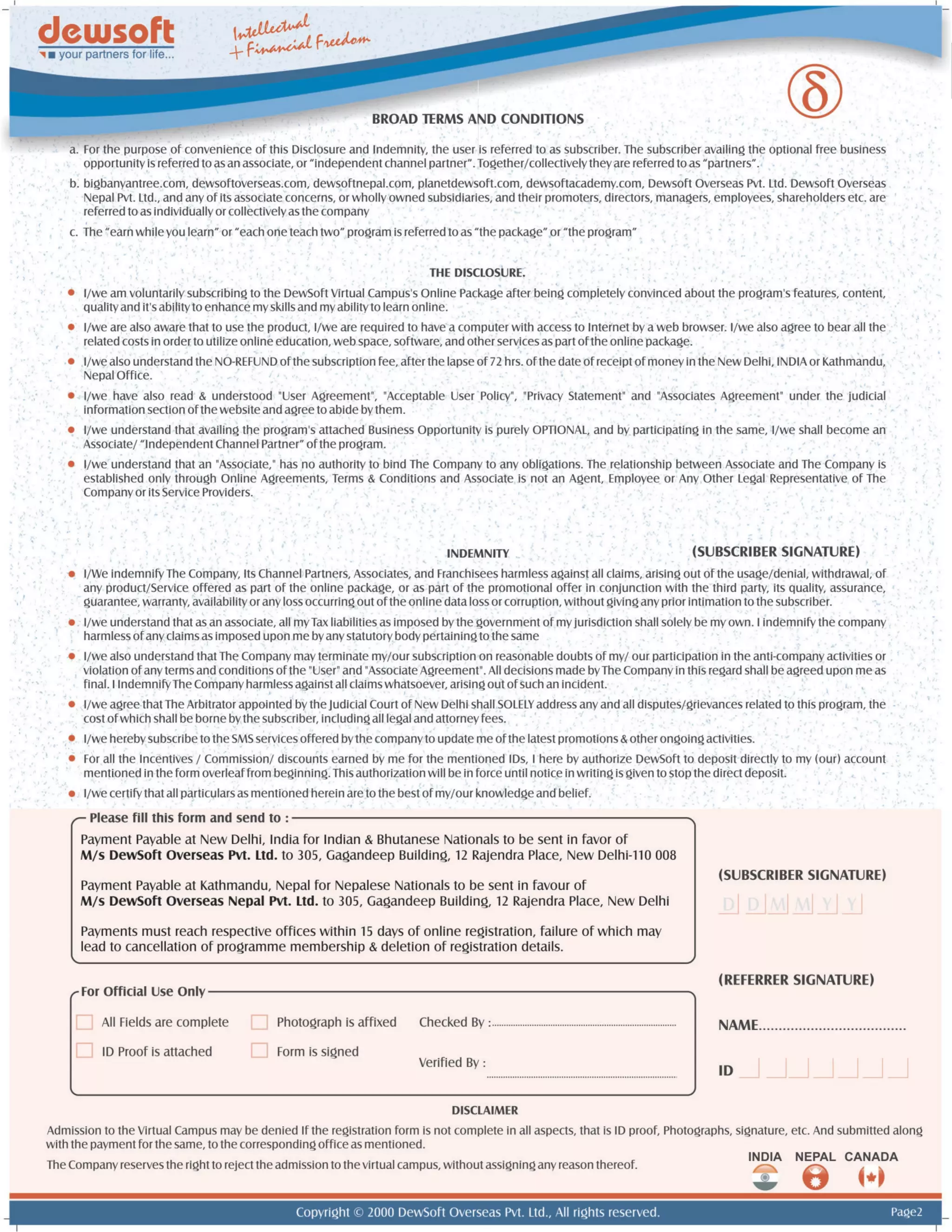 Dewsoft Registration Form.pdf English reg form-1 | PDF