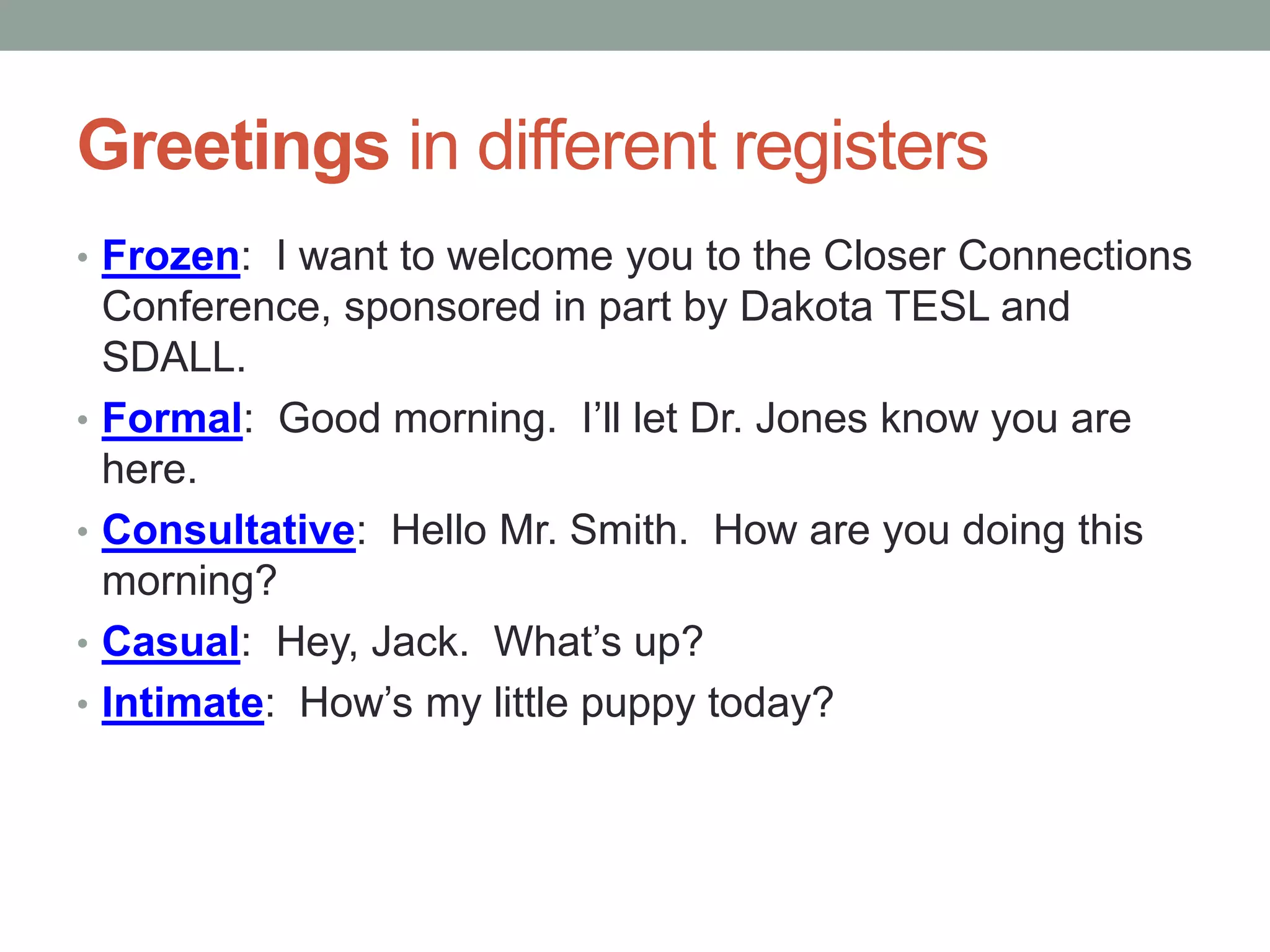 Types of Language Registers | PPTX