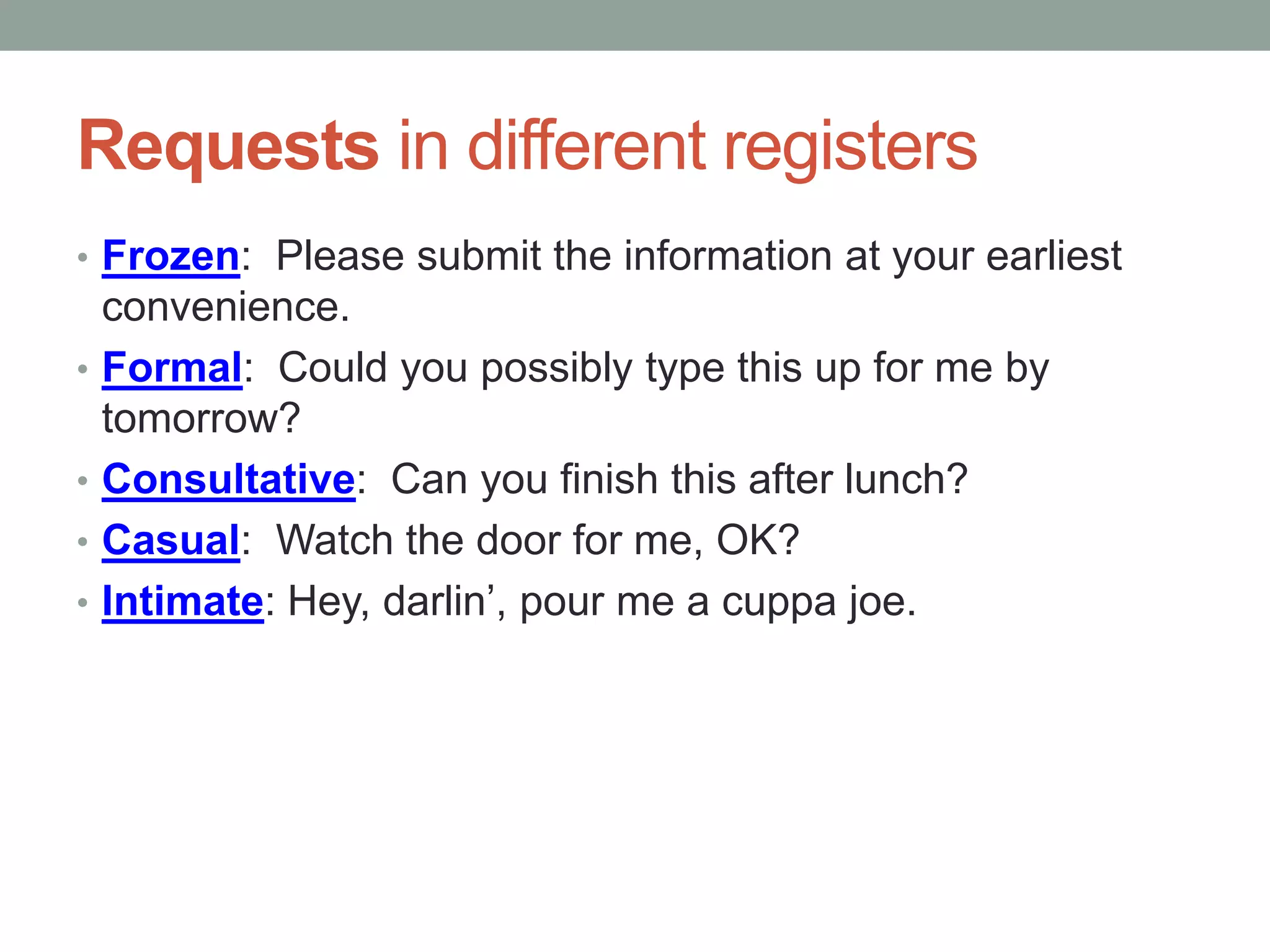 Types of Language Registers | PPTX