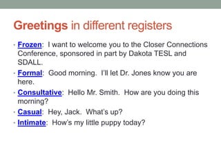 Types of Language Registers | PPT