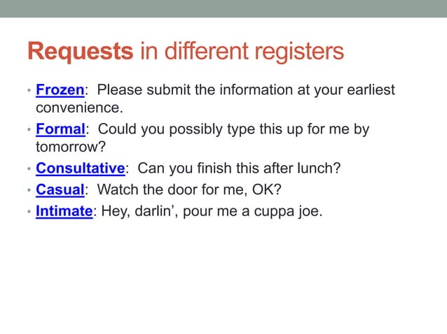 Types of Language Registers | PPT