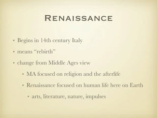 English Renaissance Slideshow | KEY