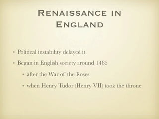 English Renaissance Slideshow | KEY