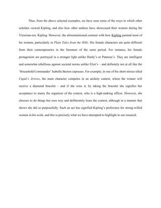 Kipling's portrayal of women in Plain Tales from the Hills - literary ...