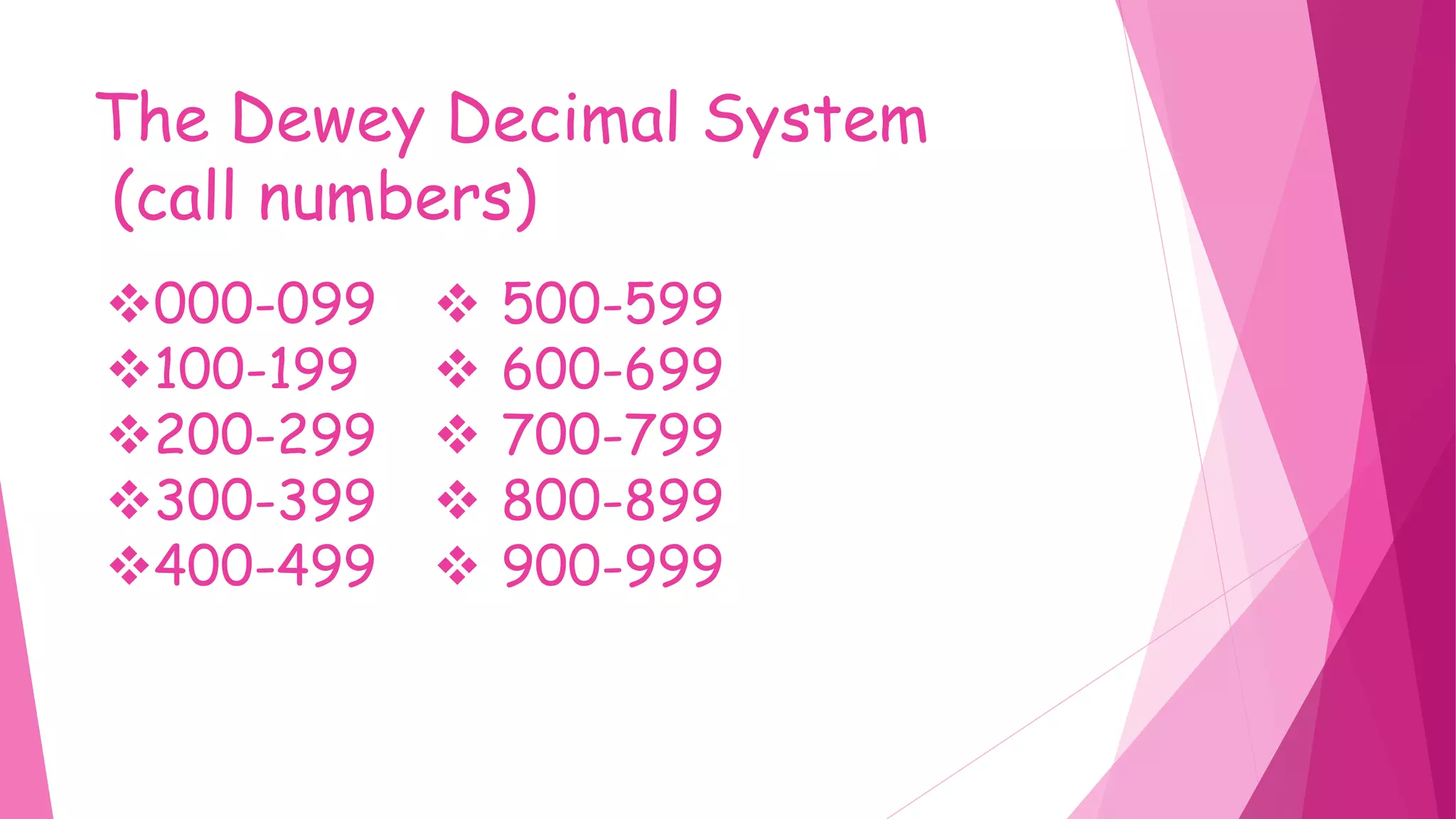 Dewey decimal system | PPTX