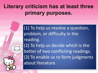 Critical Approach to Literature | PPTX