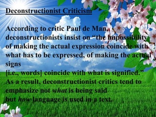 Critical Approach to Literature | PPTX