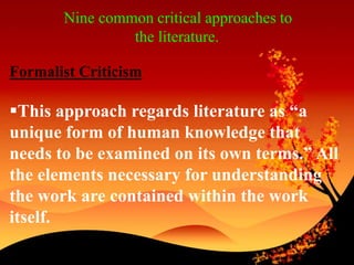 Critical Approach to Literature | PPTX