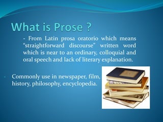 English report prose and poetry | PPTX