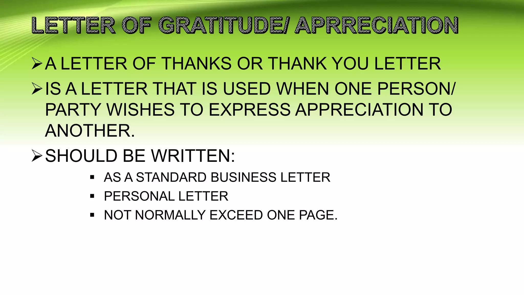 Letter of Gratitude | PPTX
