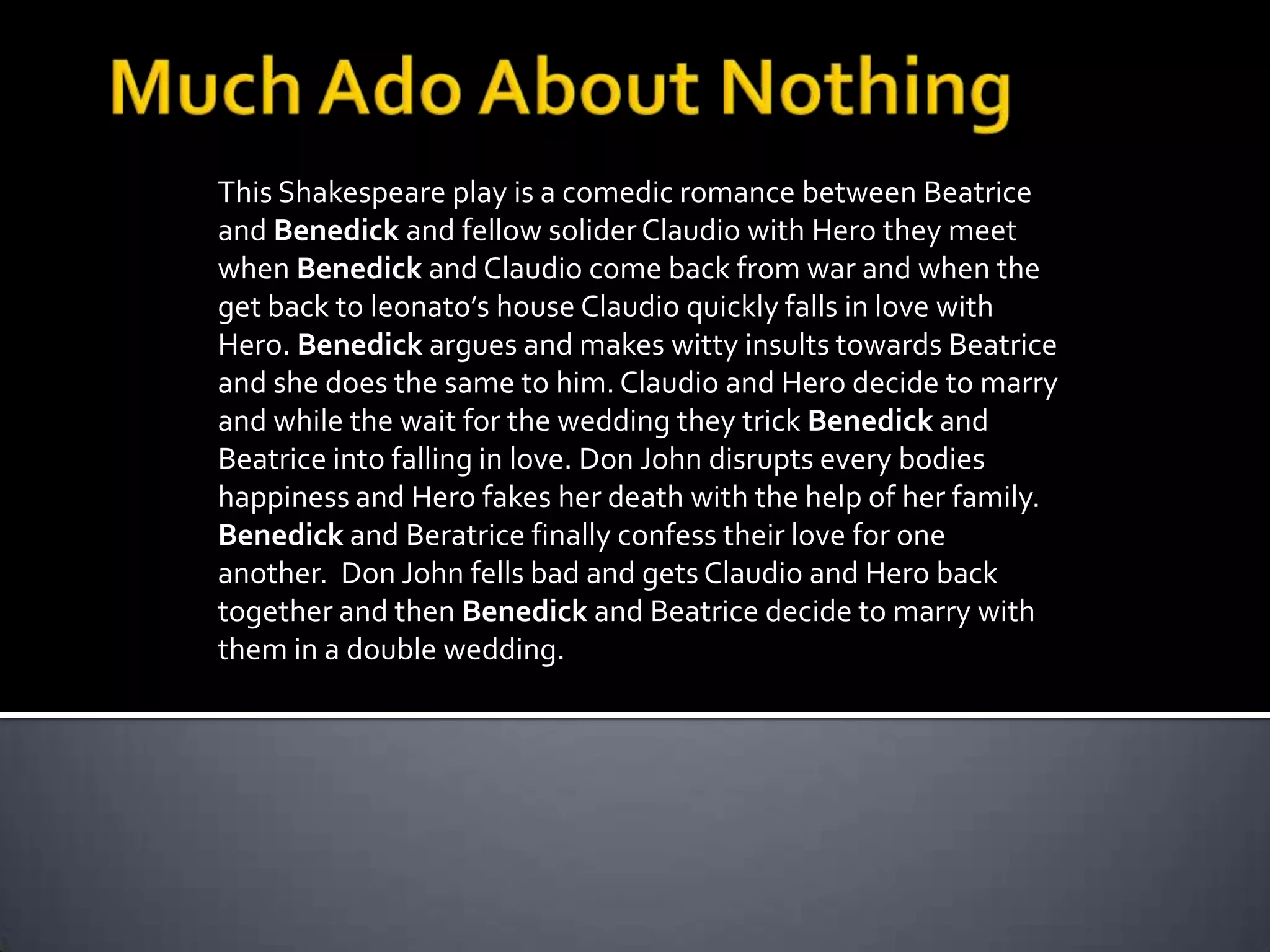 Benedick- English research assignment | PPTX