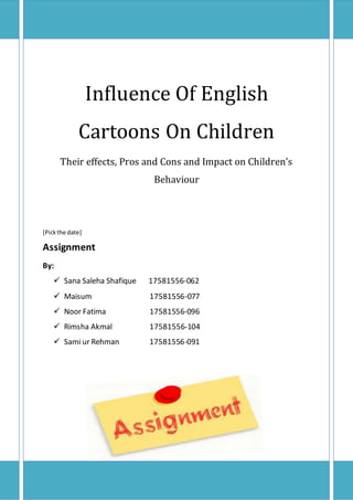 Effects Of Cartoon on children | DOCX
