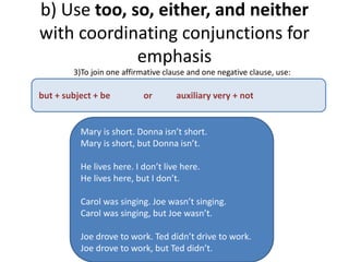 English review conjuntions | PPTX