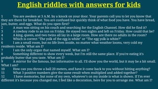 English riddles with answers for kids | PDF