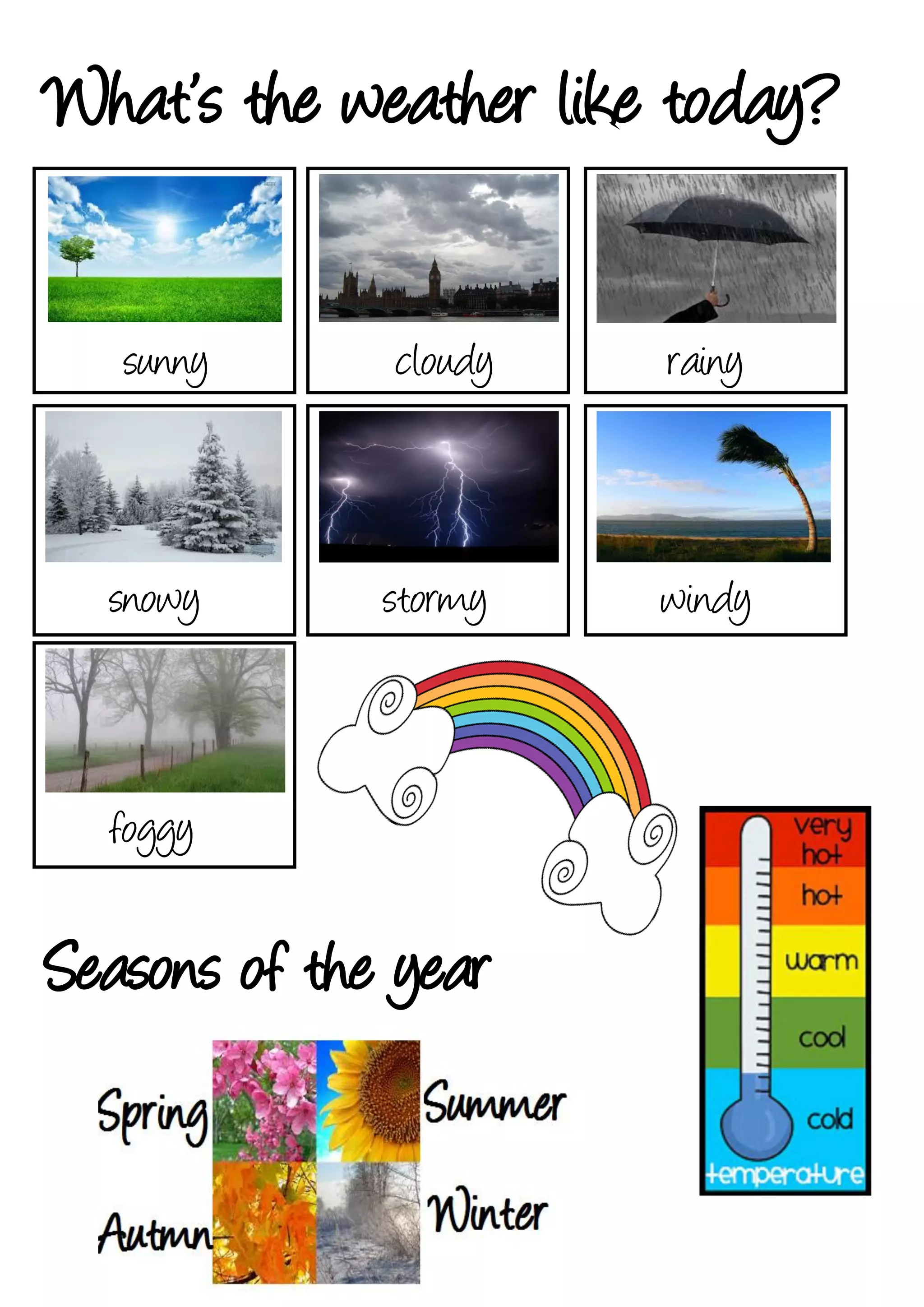 English routines. Weather chart (ESL) | PDF