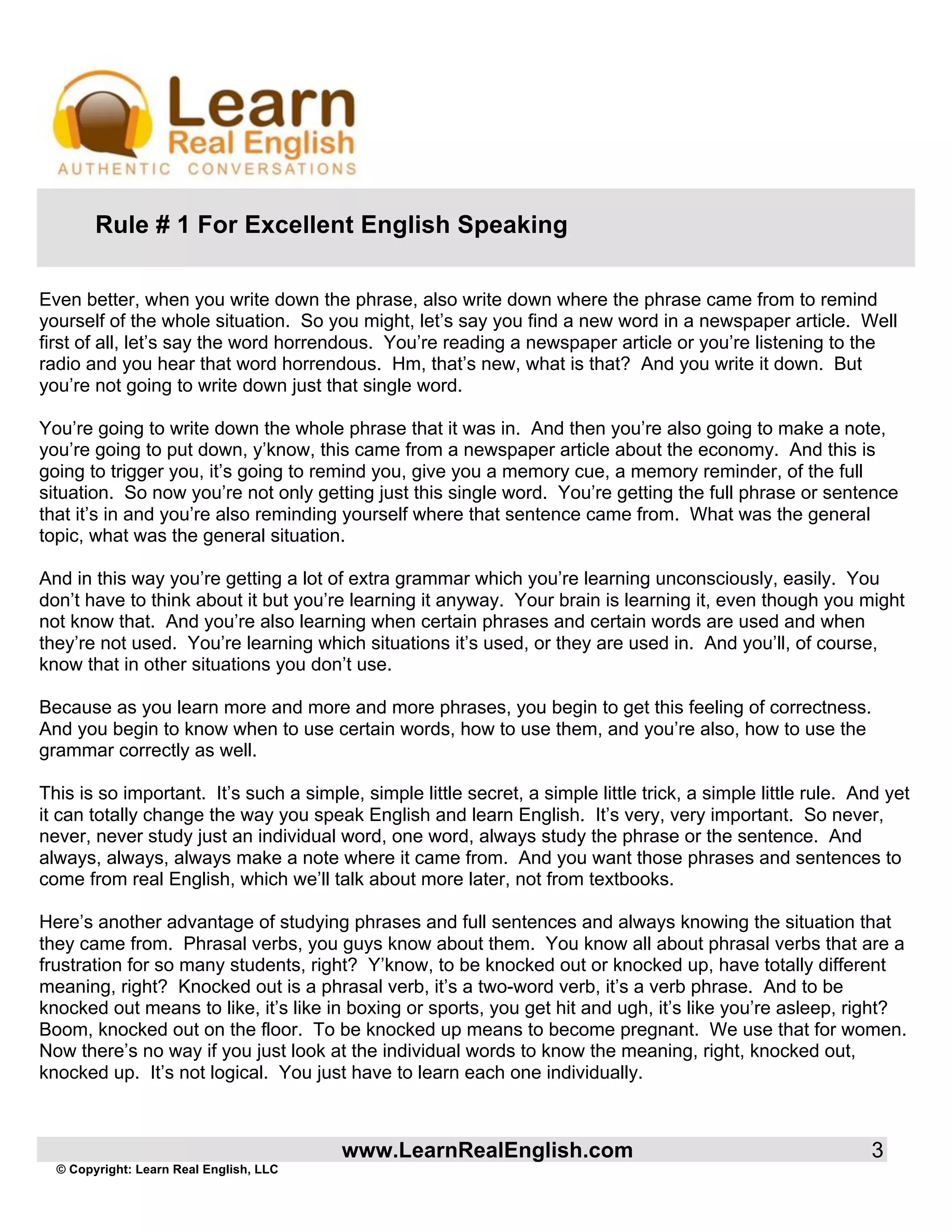 English rule 1 - copy | PDF | Education