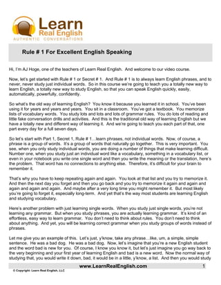 English rule 1 - copy | PDF | Education