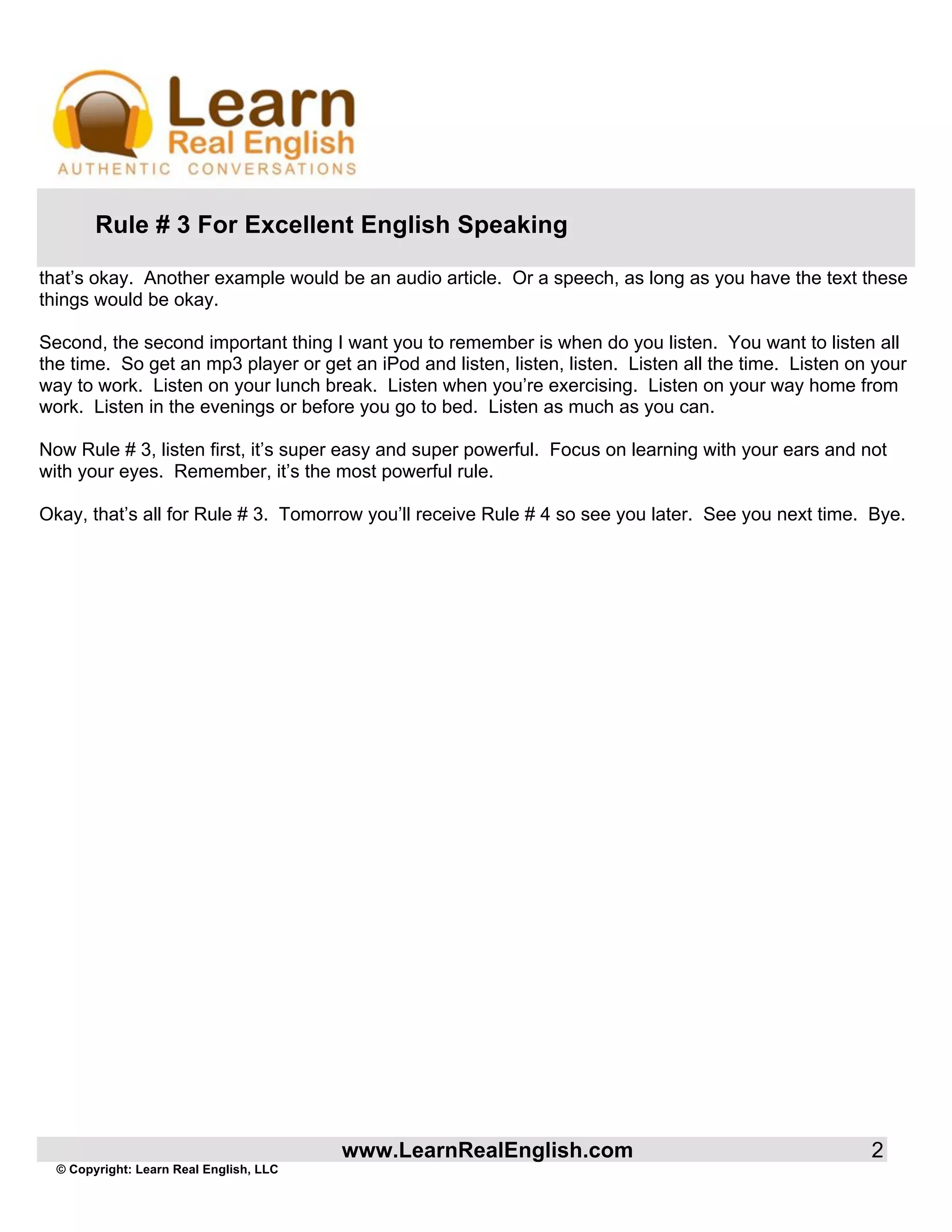 English rule 3 | PDF