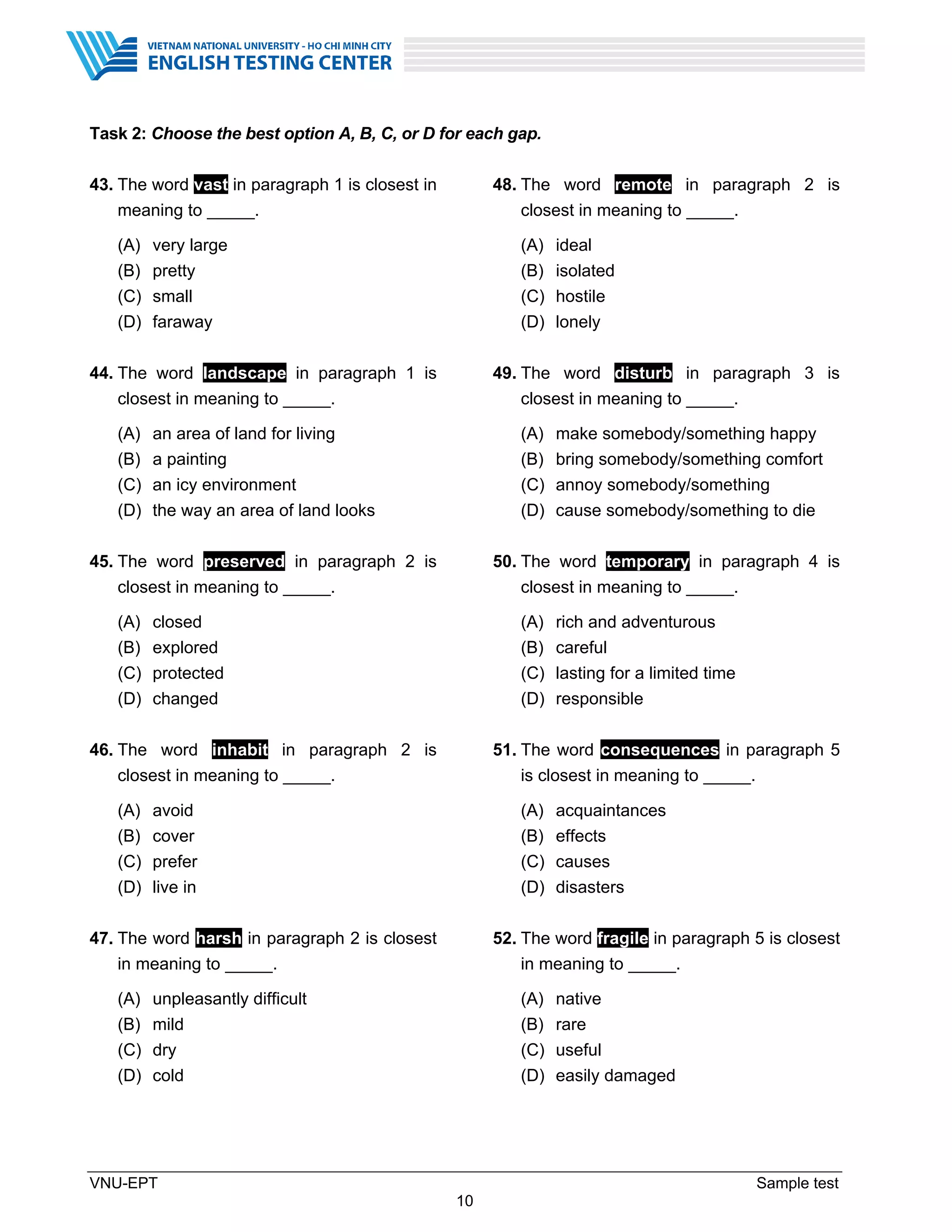 English sample test and key official version | PDF