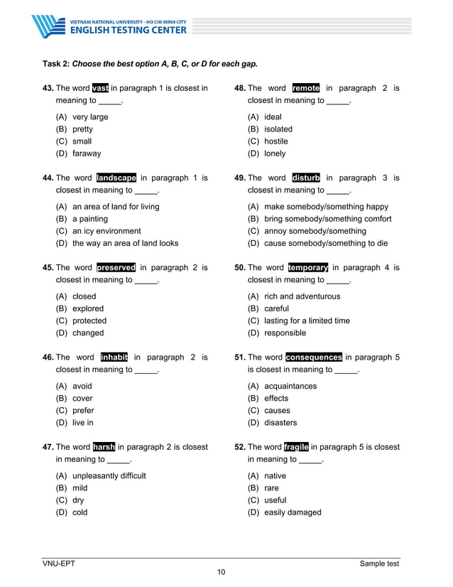 English sample test and key official version | PDF