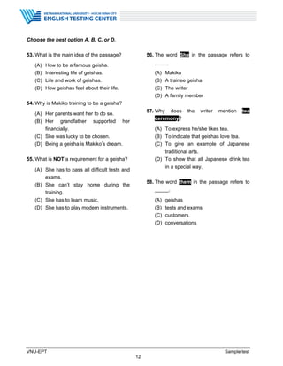English sample test and key official version | PDF