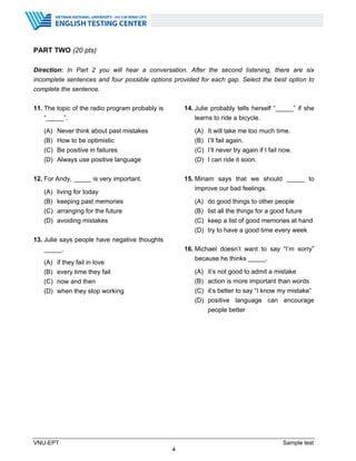English sample test and key official version | PDF