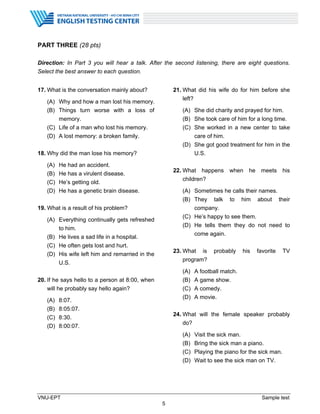 English sample test and key official version | PDF