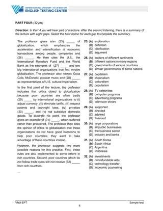 English sample test and key official version | PDF