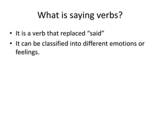 English saying verbs | PPTX