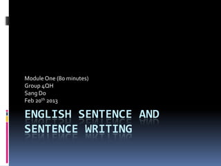 English sentence and sentence writing | PPTX