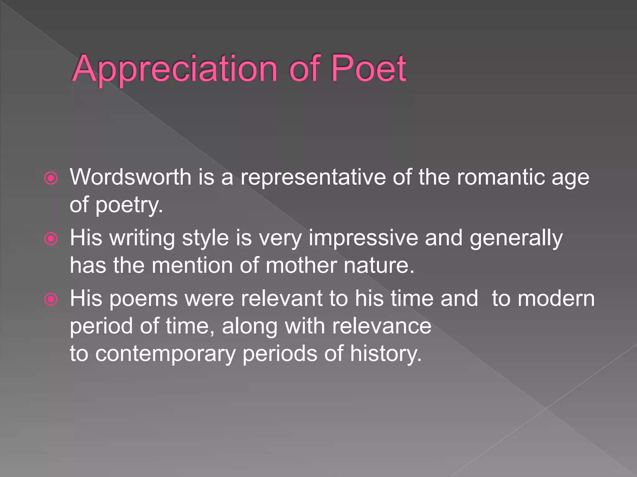 Presentation on William Wordsworth | PPTX