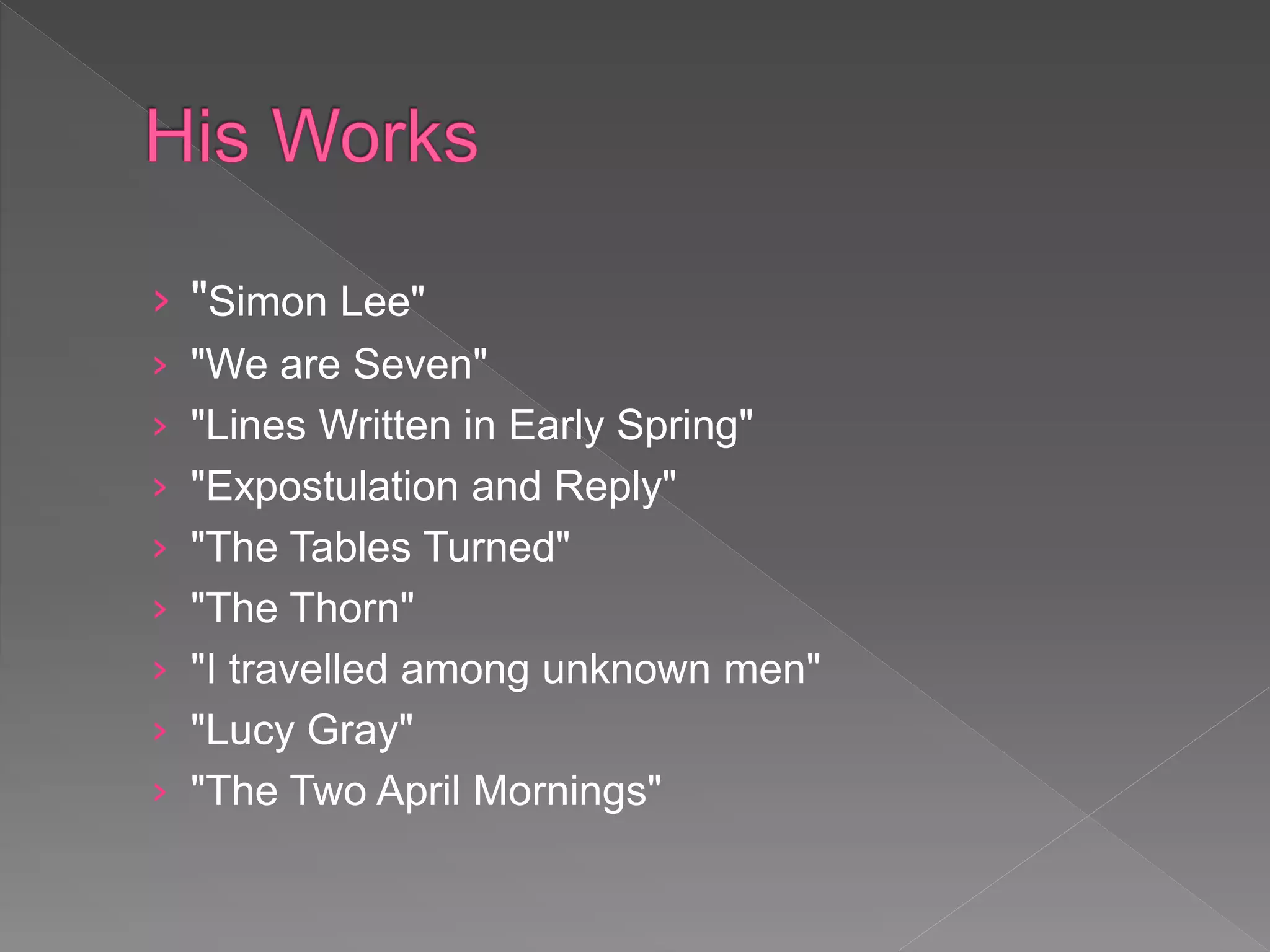 Presentation on William Wordsworth | PPTX