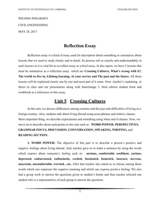 Reflection Essay | PDF