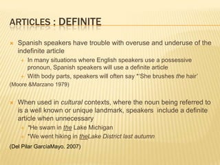 Difficulties for Spanish Speakers Learning English | PPTX