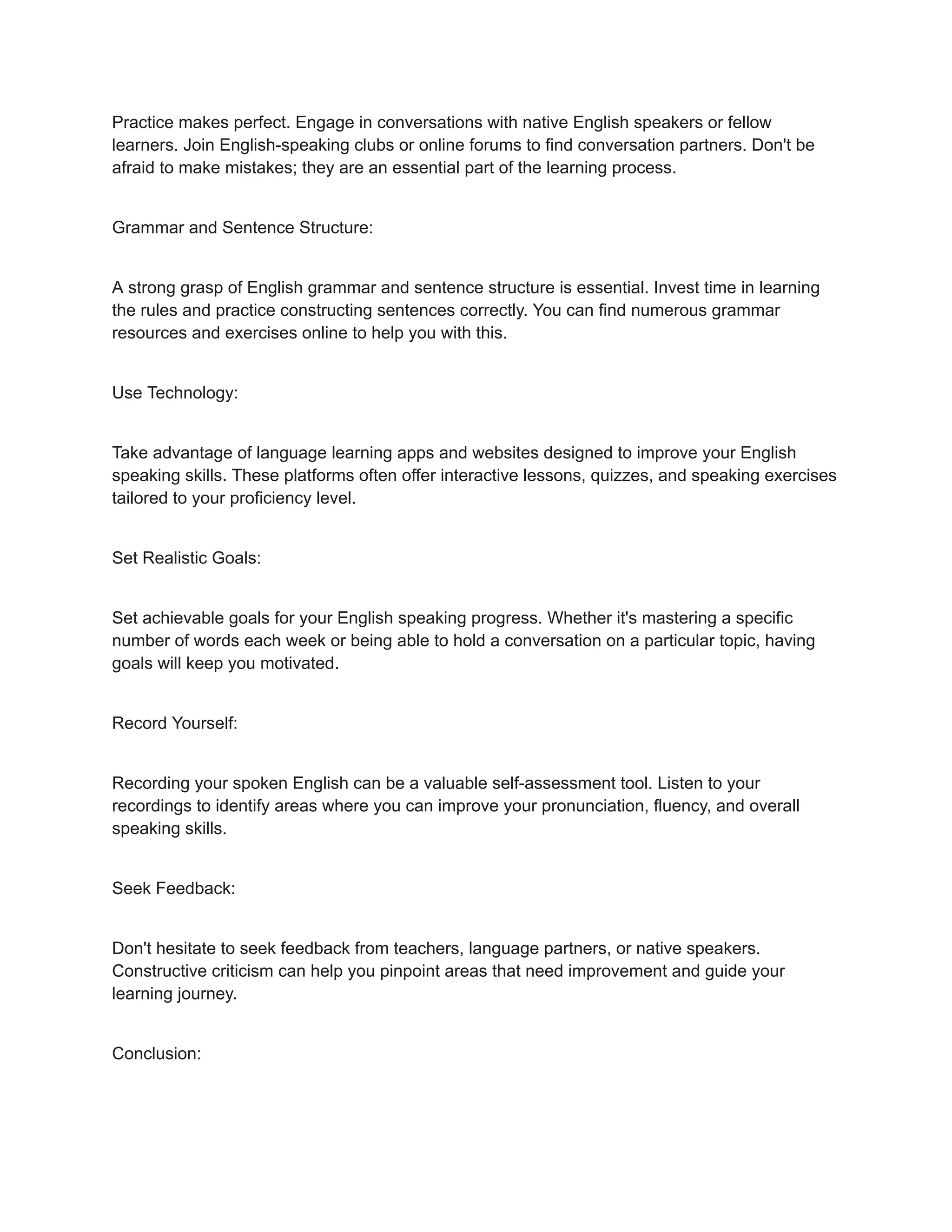English speaking classes article online for everyone | PDF